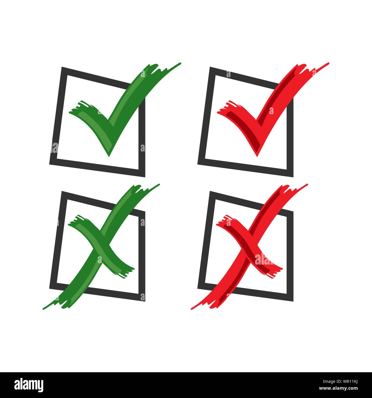 Checkmark icon in flat design hi-res stock photography and images - Alamy