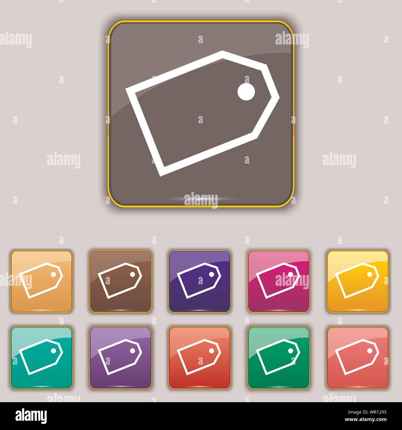Web stickers icon sign. Set with eleven colored buttons for your site ...
