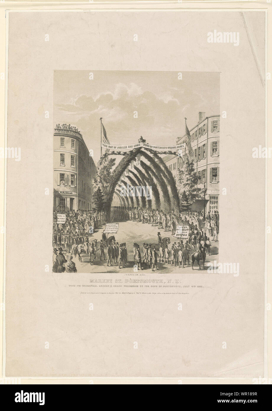 Market St. Portsmouth with its triumphal arches & grand procession of ...