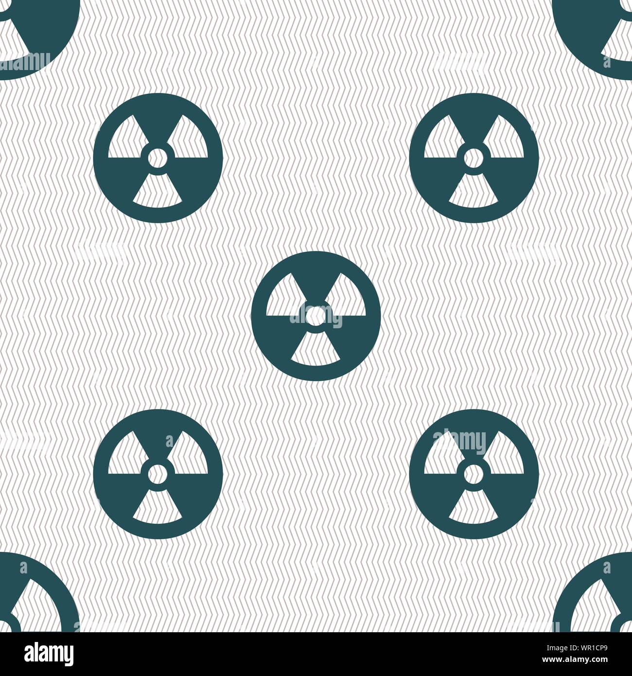 radiation icon sign. Seamless pattern with geometric texture. Vector ...