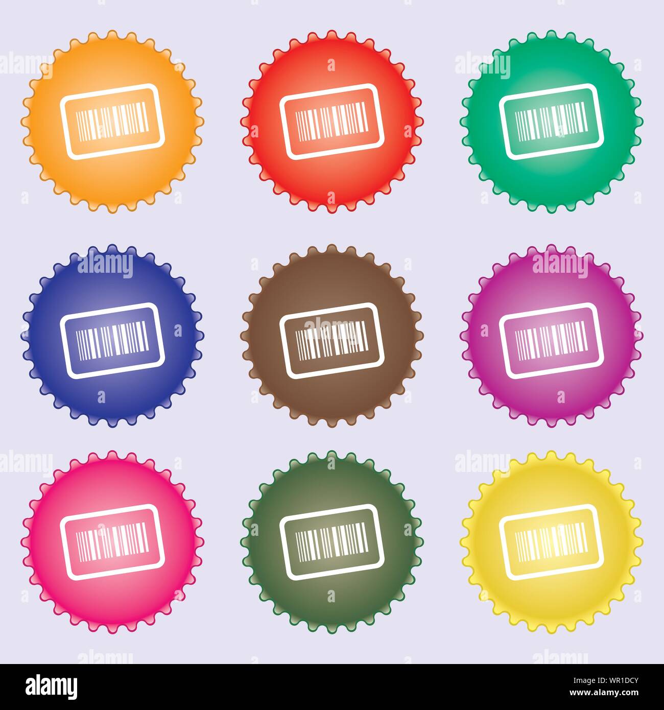Barcode icon sign. A set of nine different colored labels. Vector Stock ...