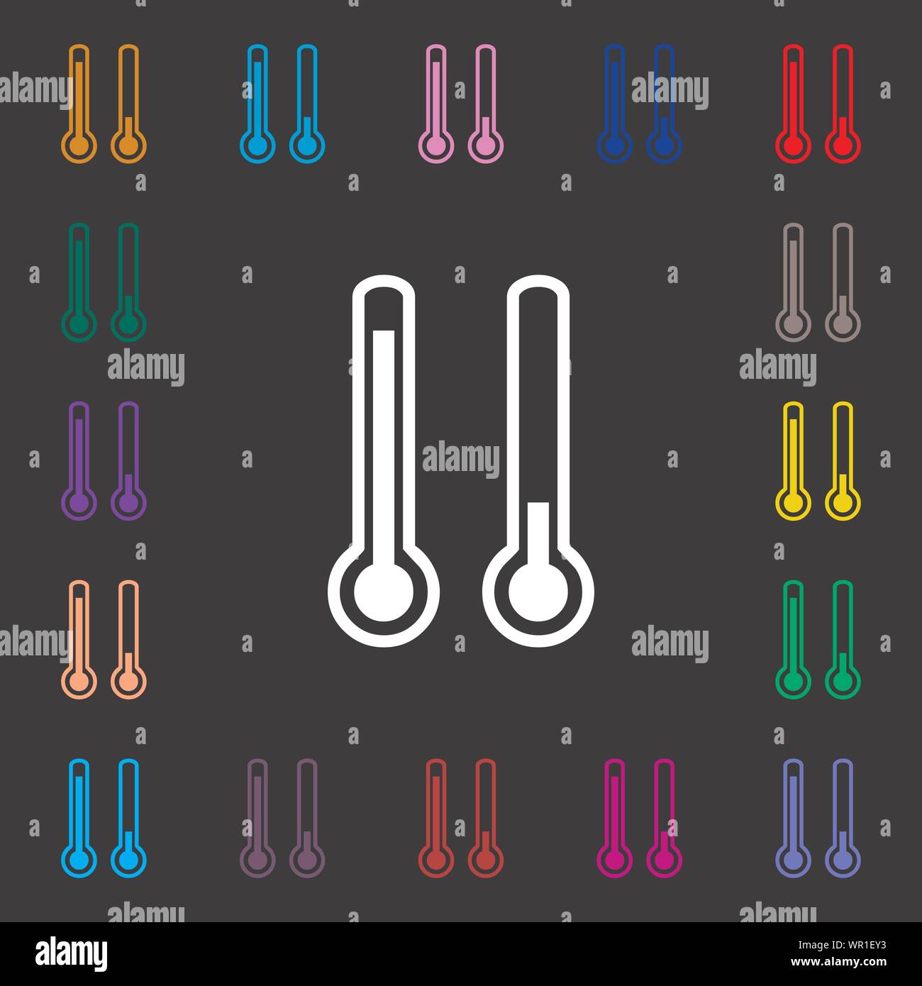 thermometer temperature iconi sign. Lots of colorful symbols for your ...