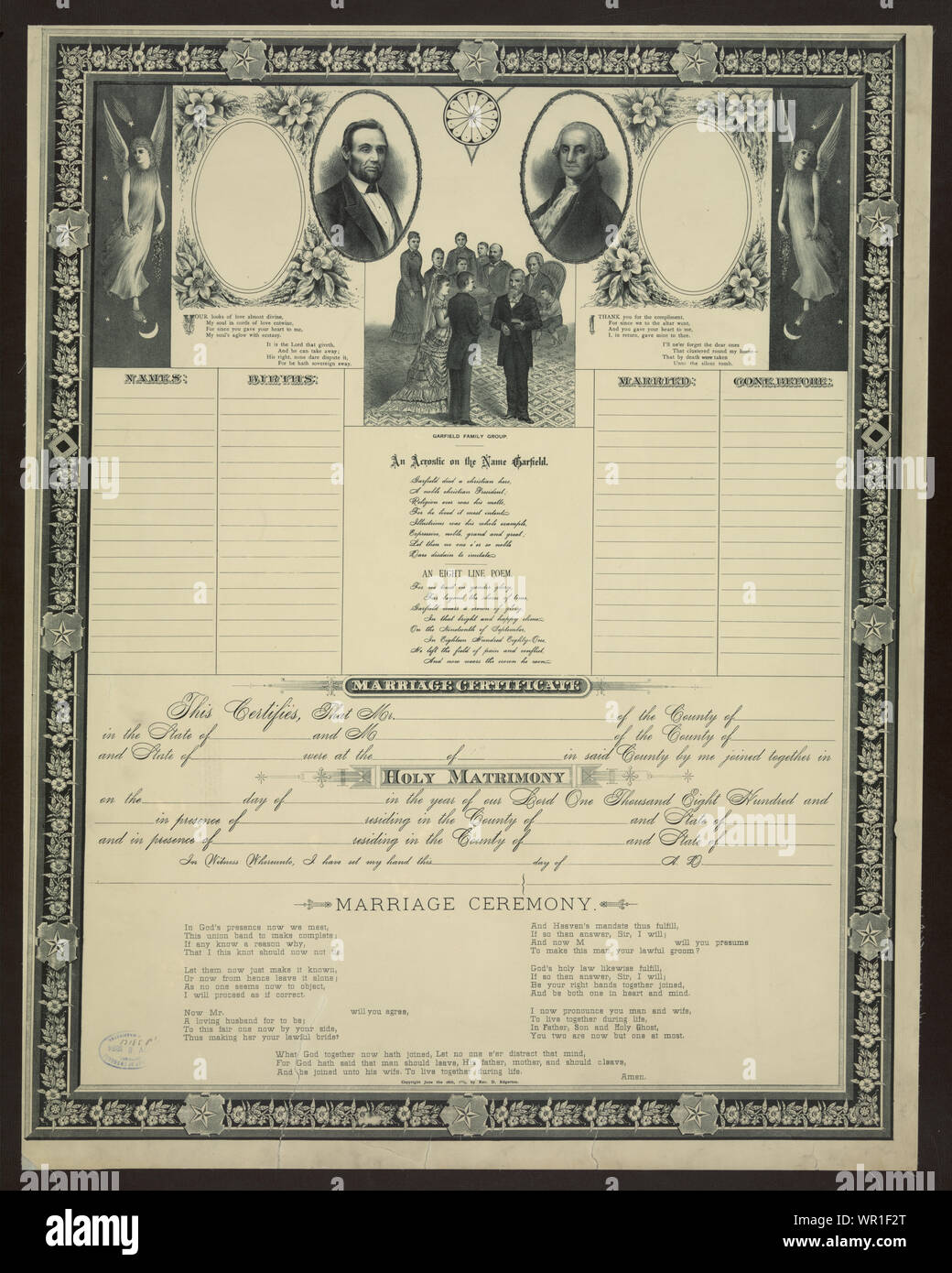 Marriage certificate [and family register] Stock Photo - Alamy