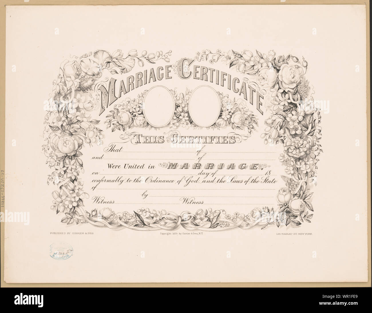 Marriage certificate. This certifies that Stock Photo - Alamy