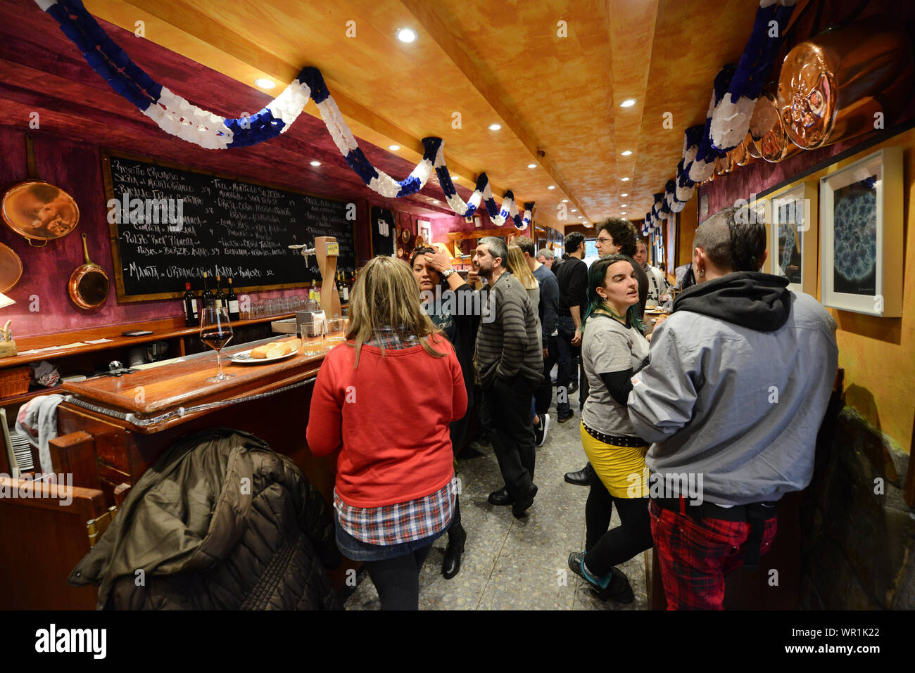 A vibrant bar in San Sebastian, Spain Stock Photo - Alamy