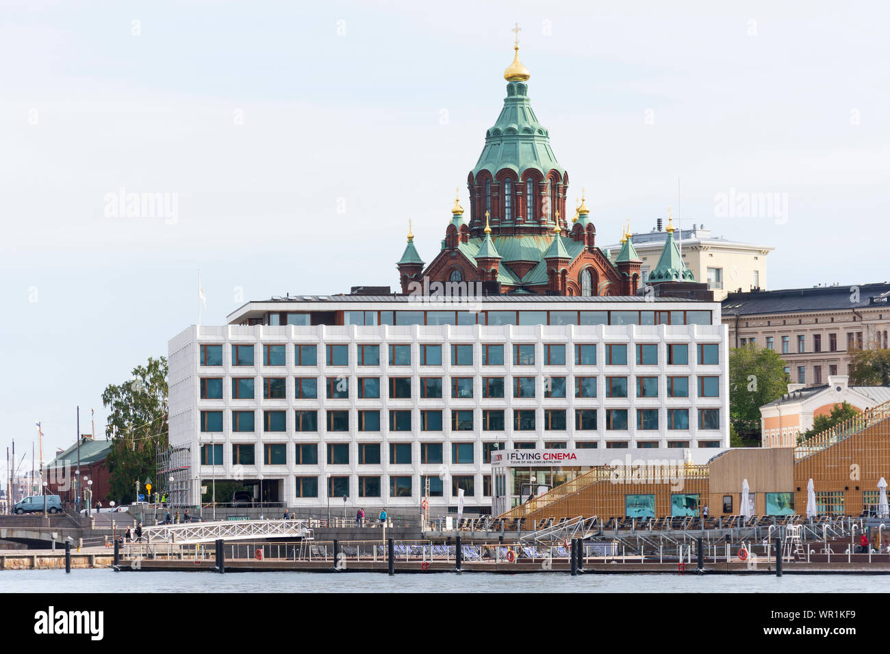 White Stora Enso building and Uspenski Cathedral at Katajanokka in ...