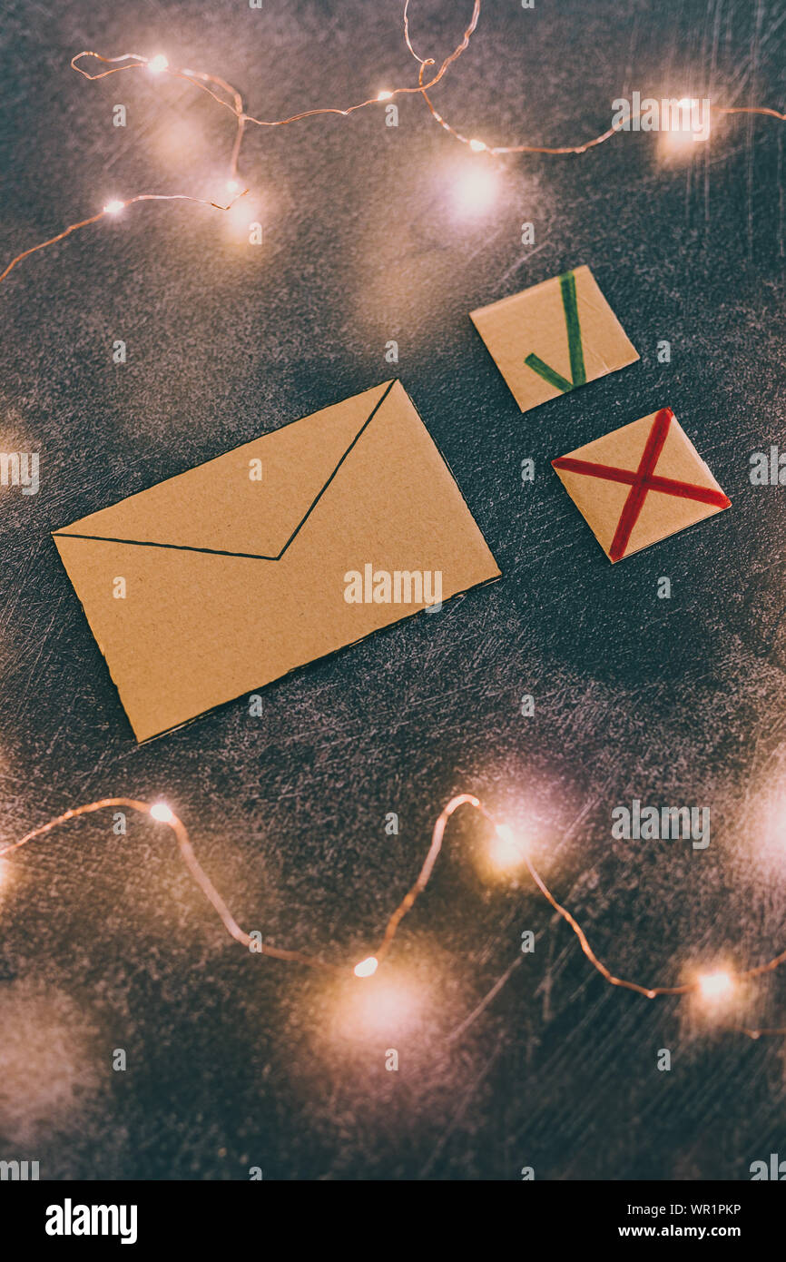 concept of organized inbox, email newsletter or junk mail message with ...