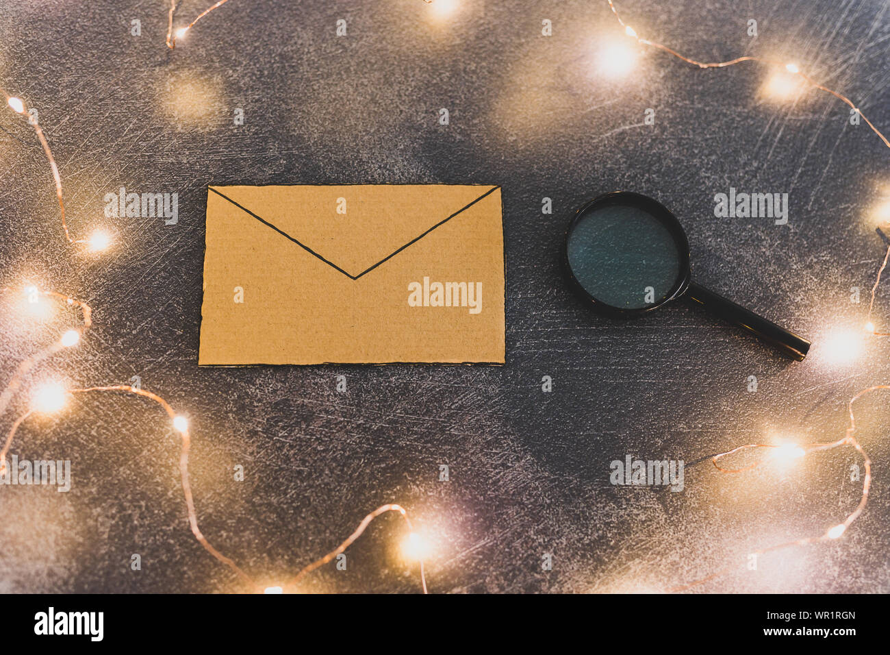 Concept Of Organized Inbox Email Newsletter Or Junk Mail Message With Magnifying Glass To 