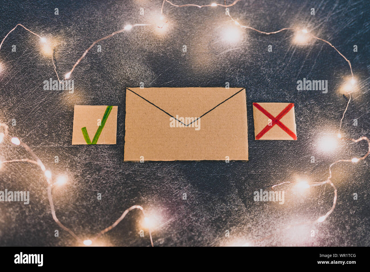 concept of organized inbox, email newsletter or junk mail message with ...