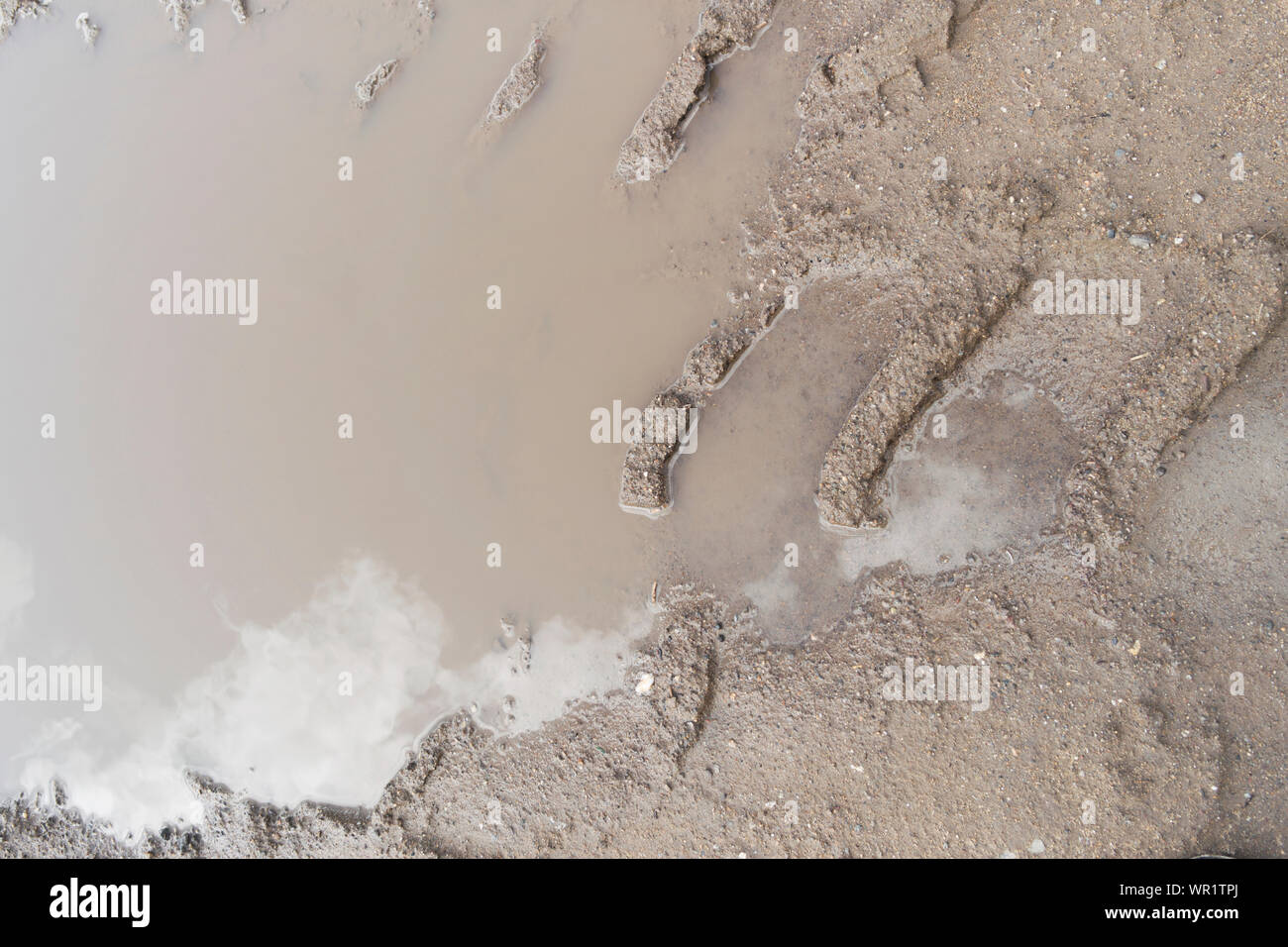 Autumn puddle. Wet soil background. Grunge earth Stock Photo - Alamy