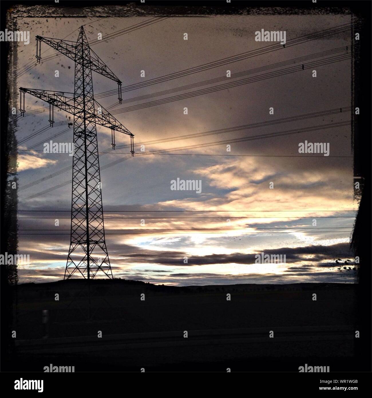 Power line silhouette hi-res stock photography and images - Alamy