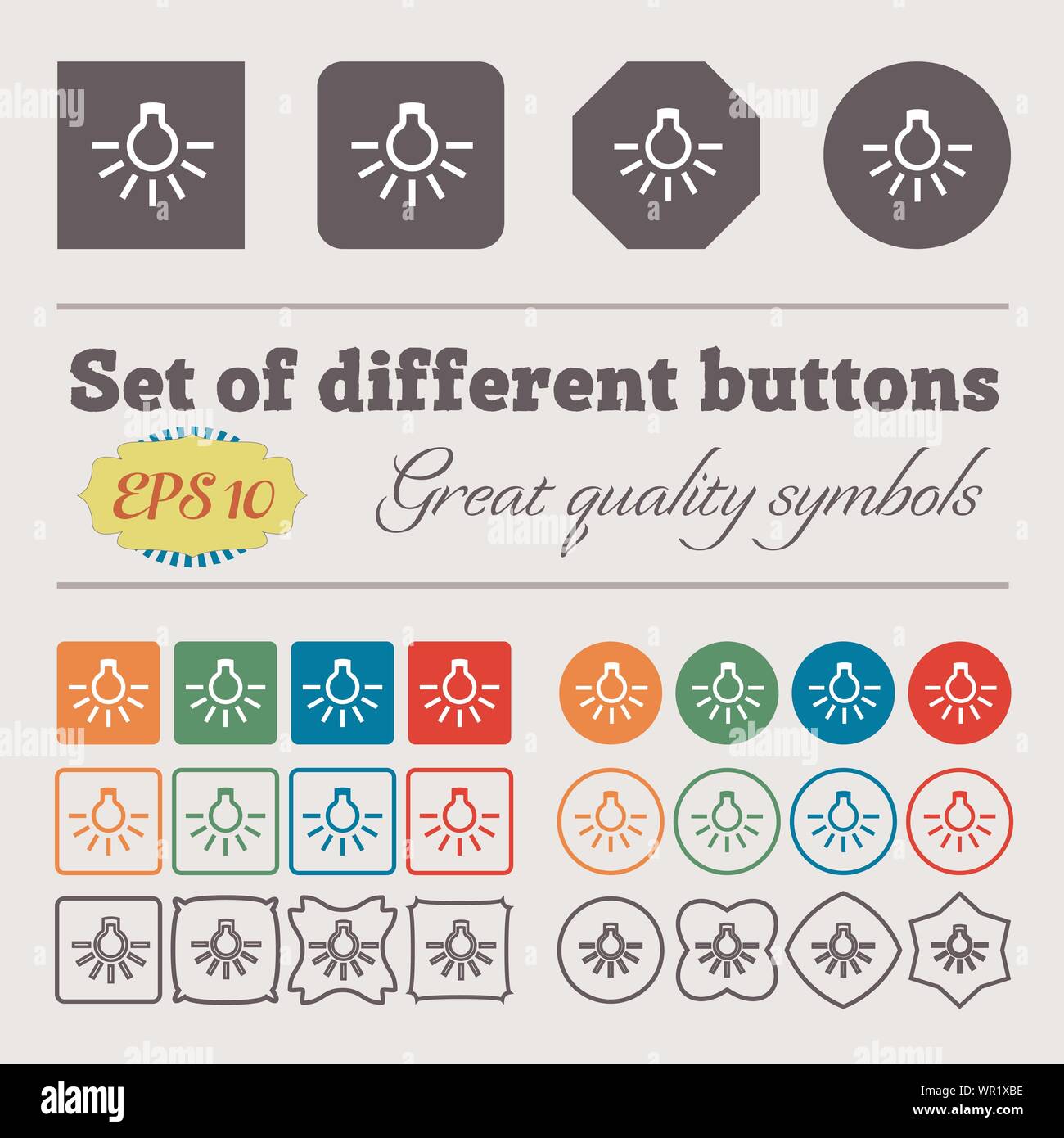 light bulb icon sign. Big set of colorful, diverse, high-quality ...