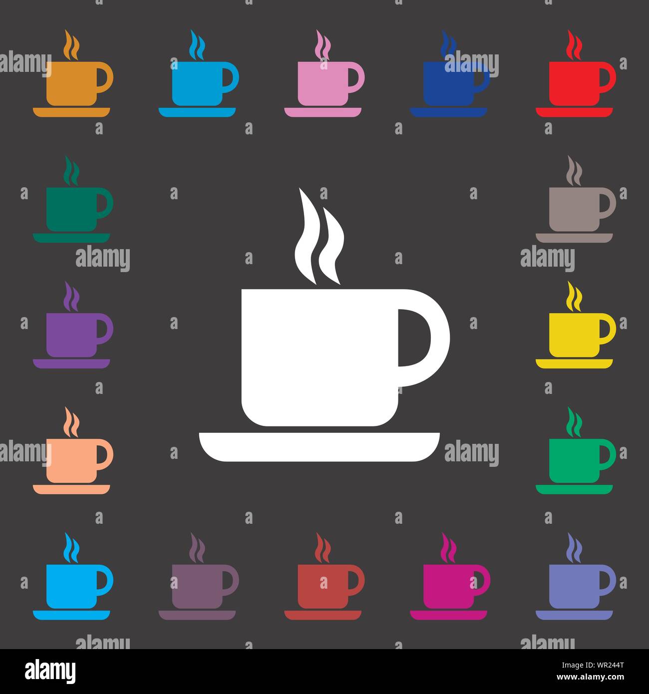 coffee iconi sign. Lots of colorful symbols for your design. Vector ...