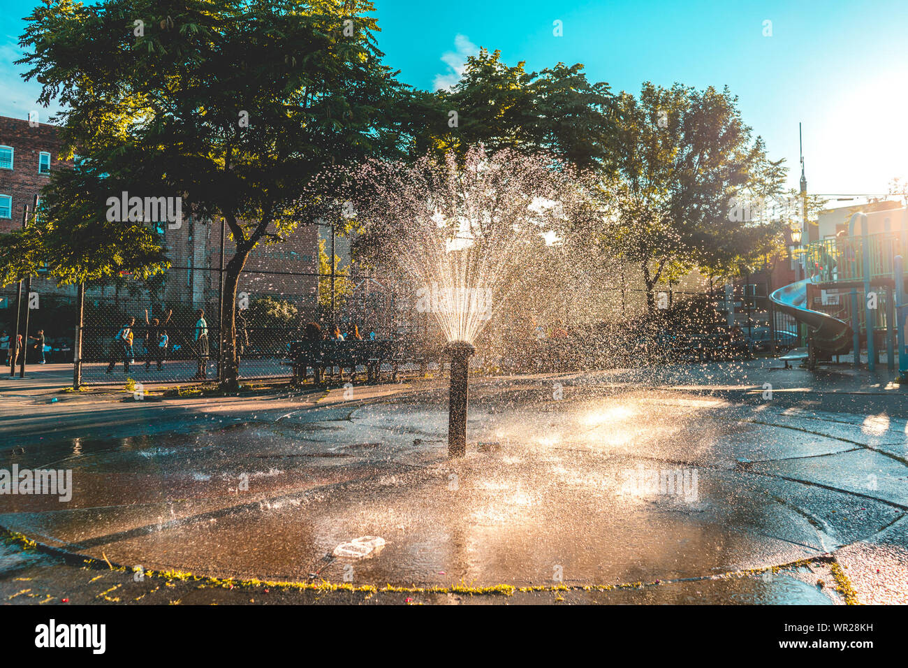 Playground fountain hi-res stock photography and images - Alamy