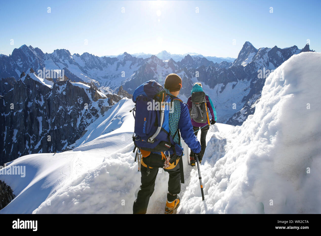 Mountain climbers in Chamonix France Stock Photo - Alamy