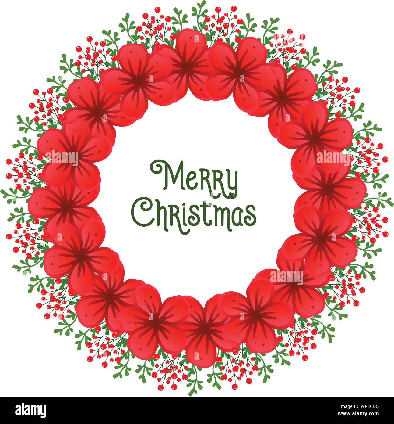 Texture of red flower frame elegant for merry christmas lettering ...