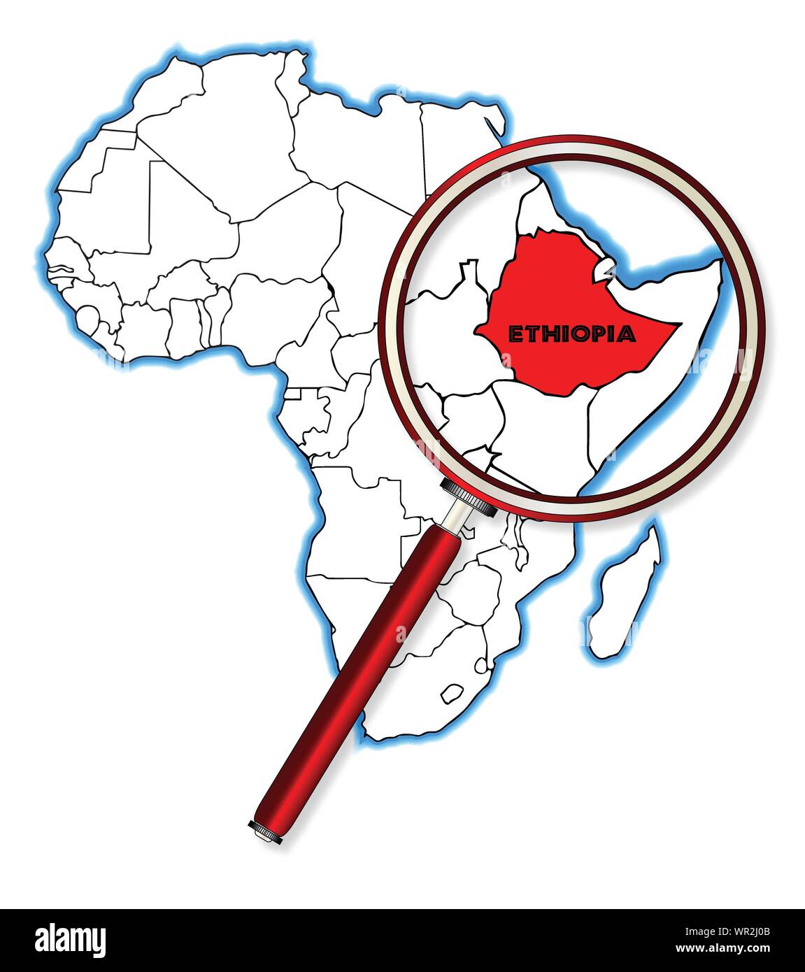 Ethiopia map black and white Stock Vector Images - Alamy