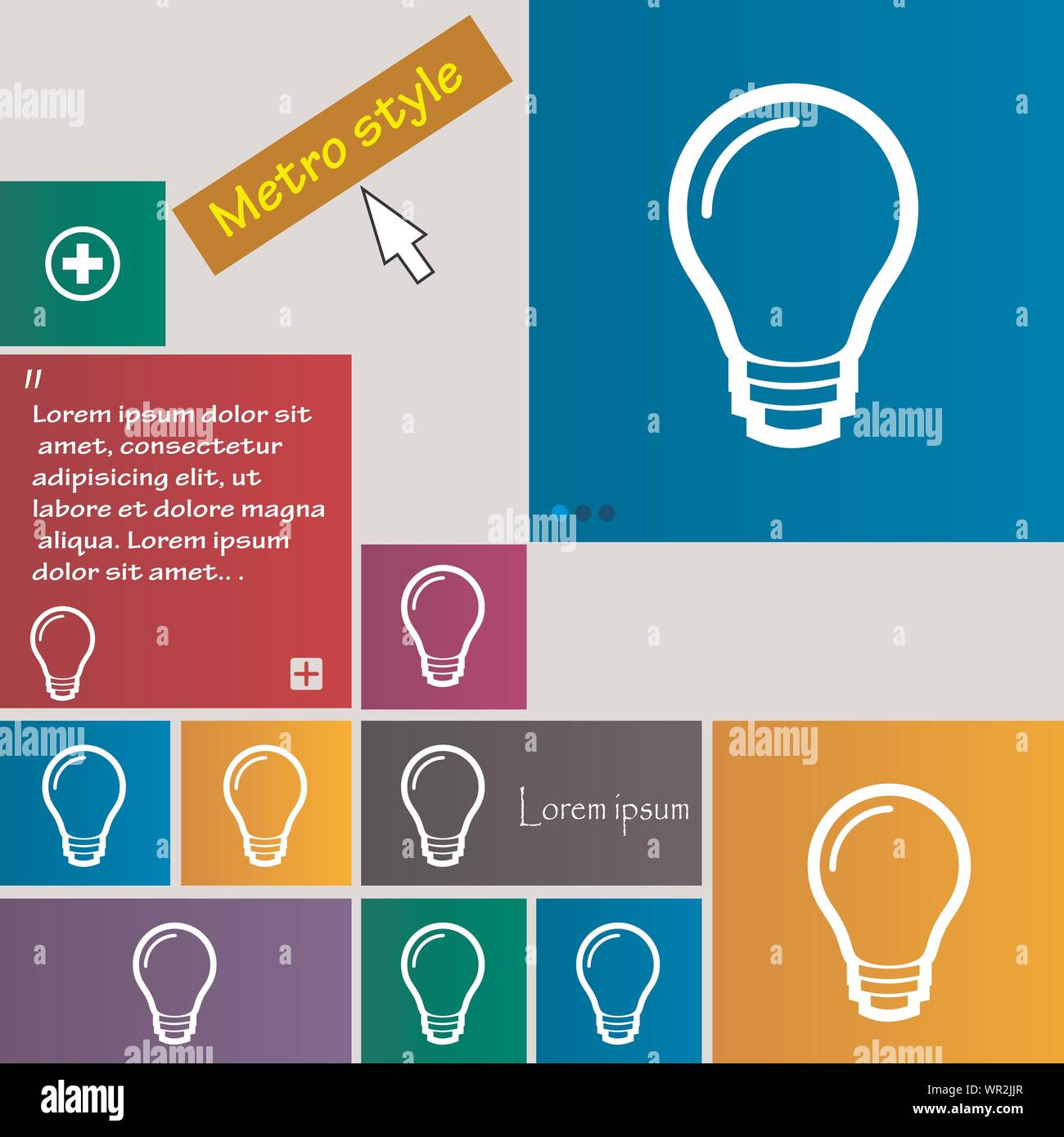 Light bulb icon sign. buttons. Modern interface website buttons with ...