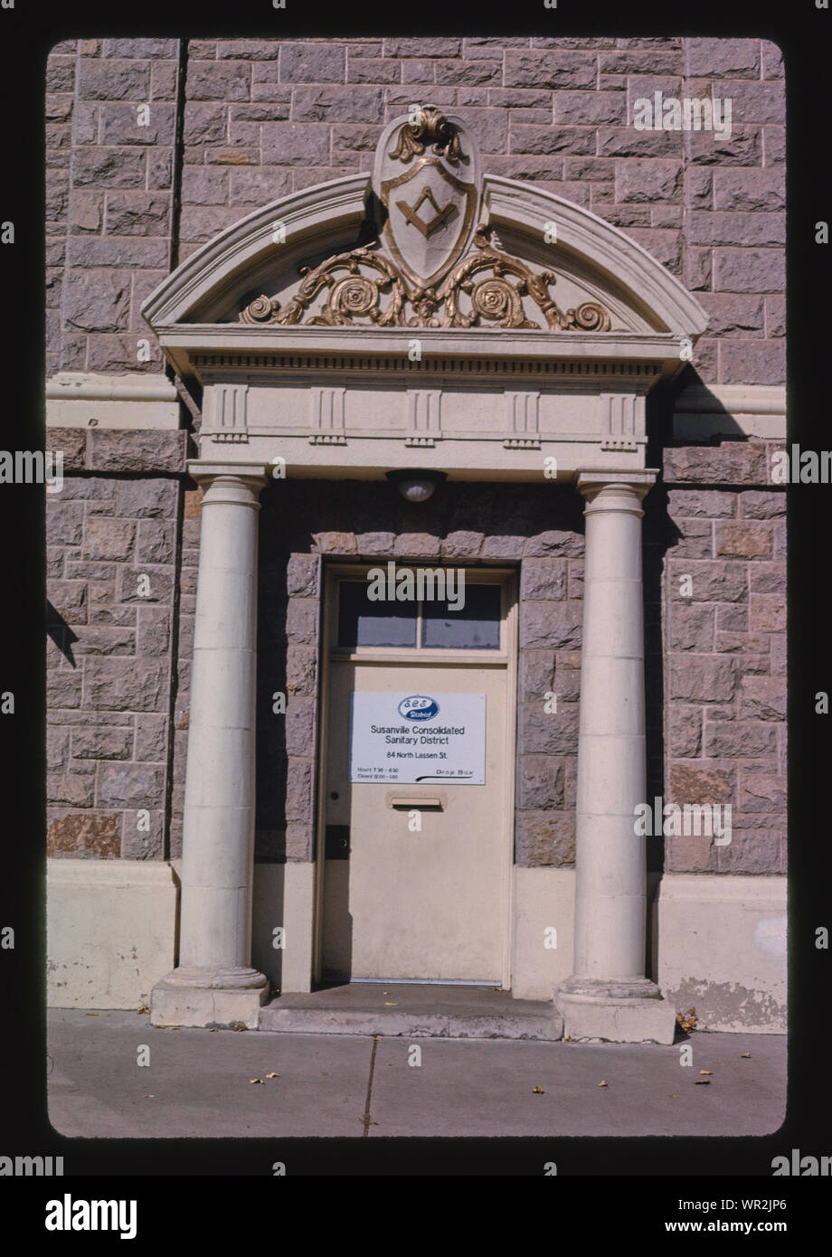 Masonic Temple (1920), door detail, Lassen Street, Susanville ...