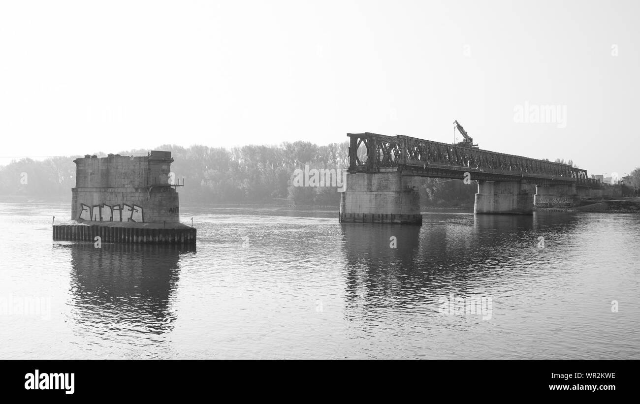 Broken bridge river hi-res stock photography and images - Alamy