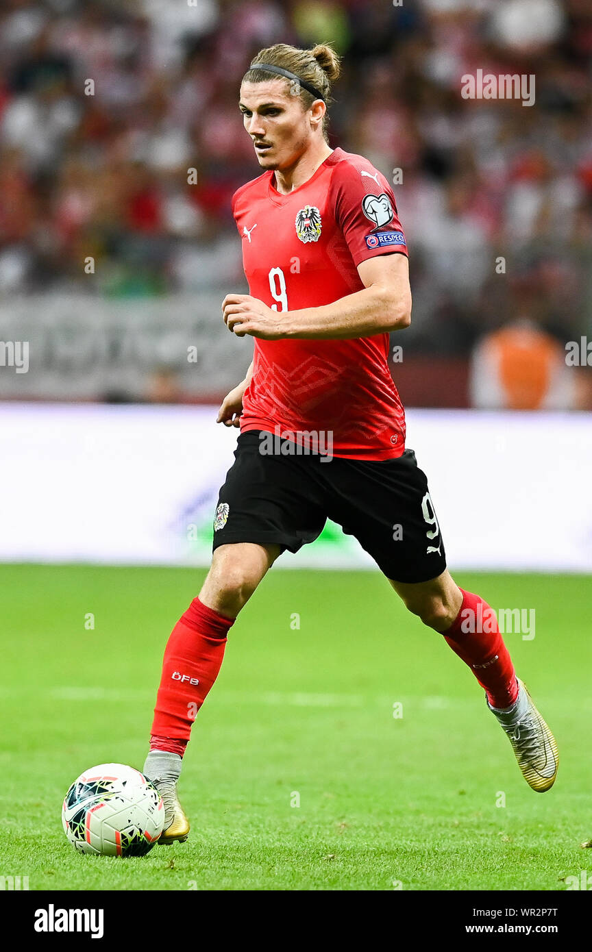 Warsaw, Poland. 09th Sep, 2019. Marcel Sabitzer from Austria seen in ...