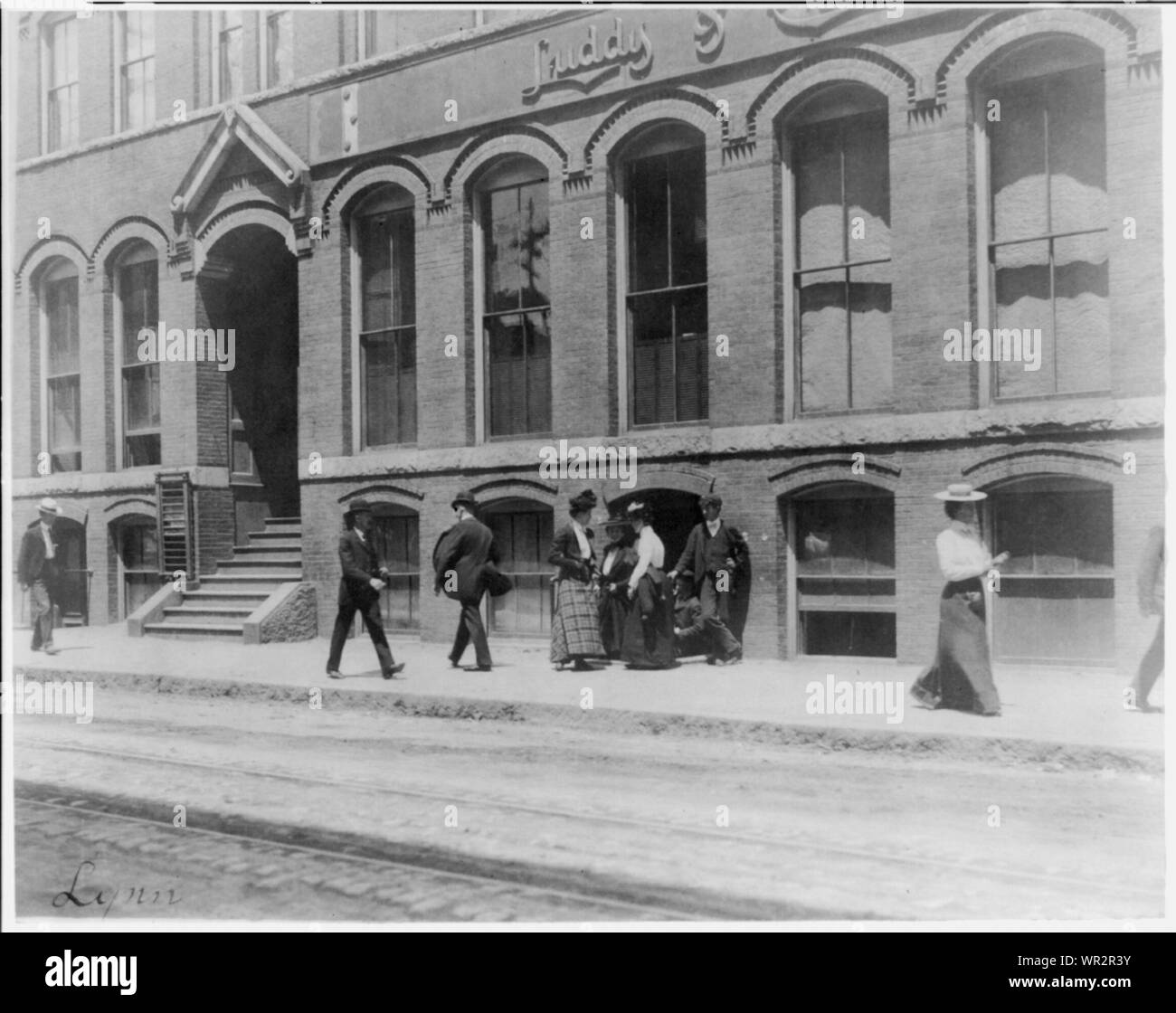 Outside sidewalk buildings Black and White Stock Photos & Images - Alamy