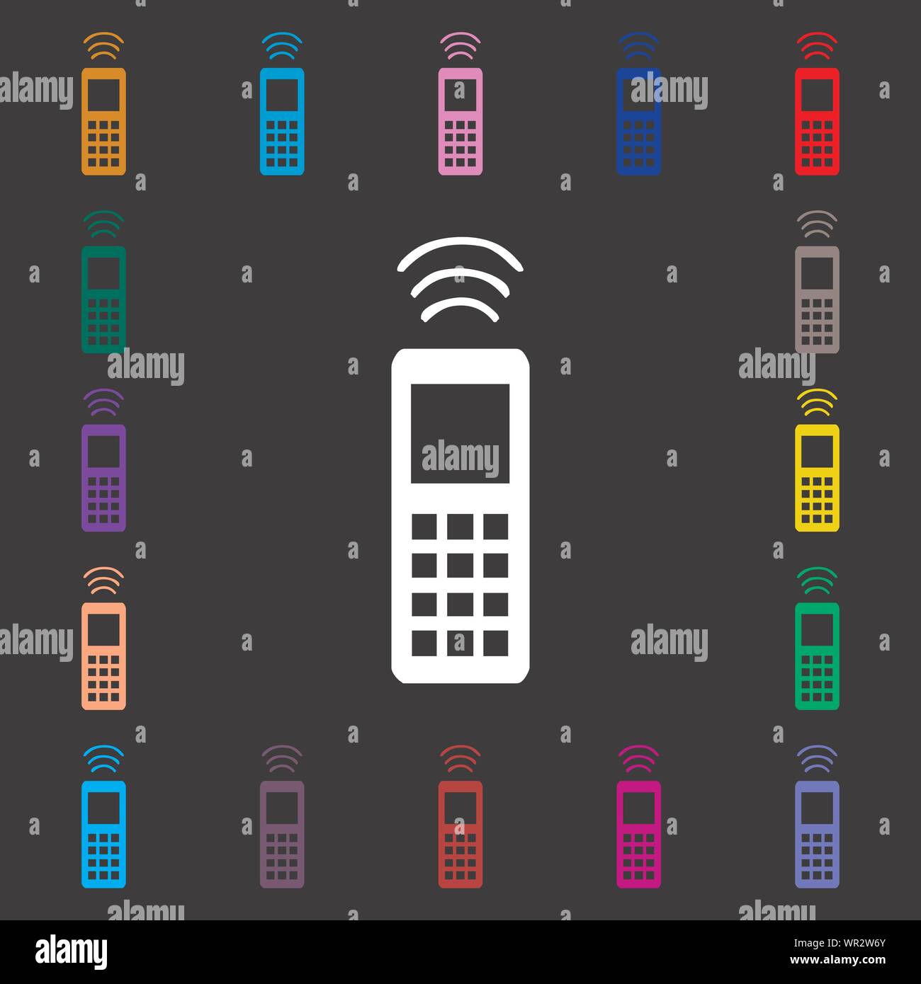 the remote control iconi sign. Lots of colorful symbols for your design ...