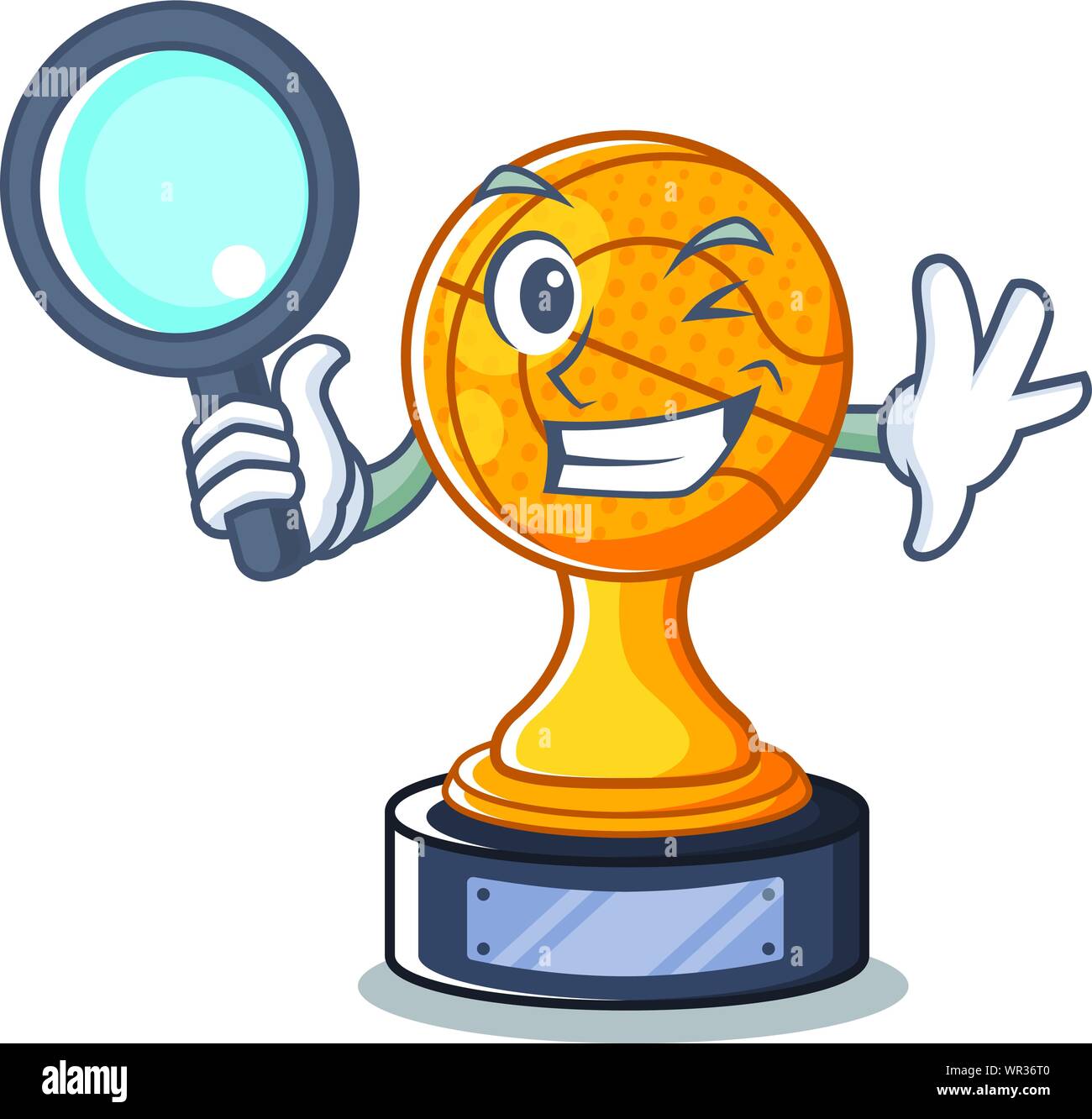 Detective cartoon basketball trophy display in drawer Stock Vector ...
