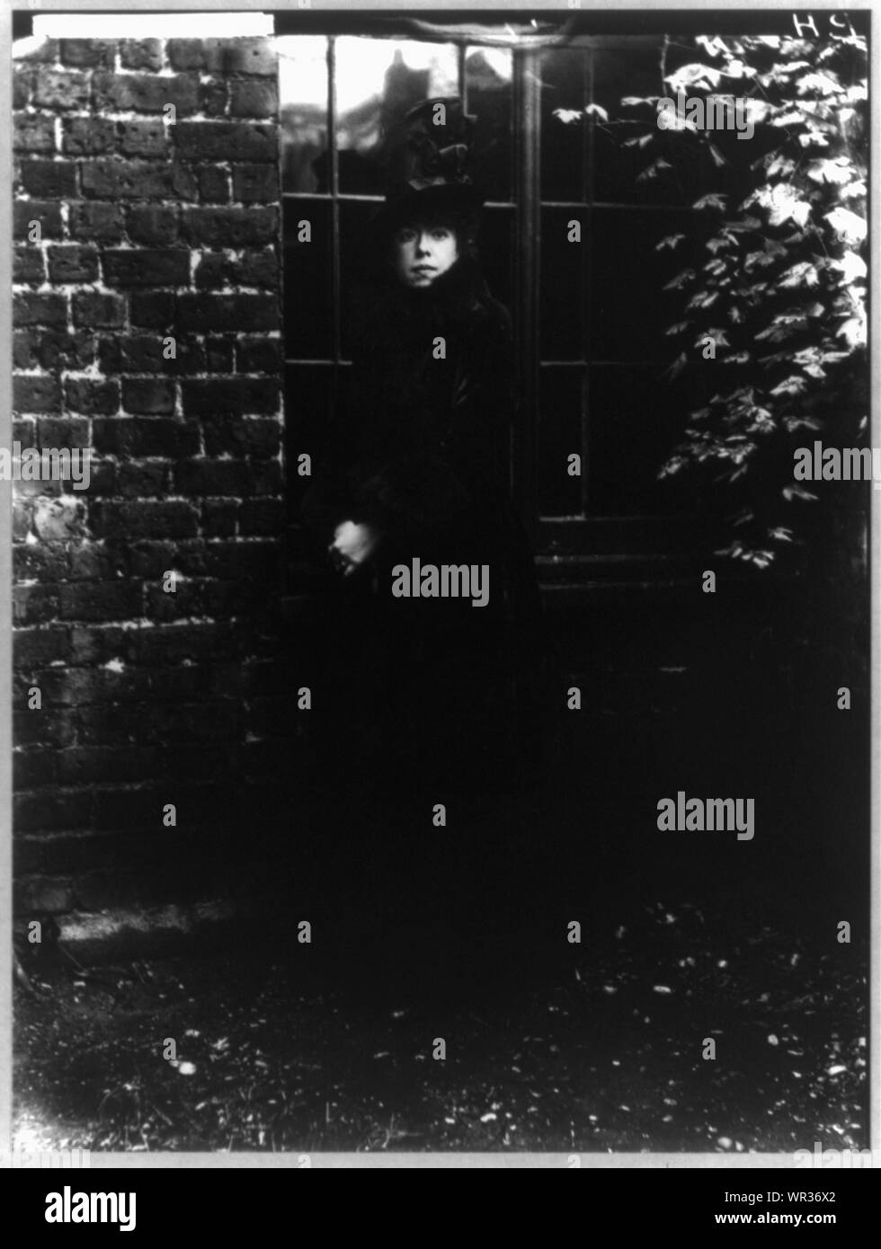 Maud Franklin, full-length portrait, wearing fur-trimmed coat and hat ...