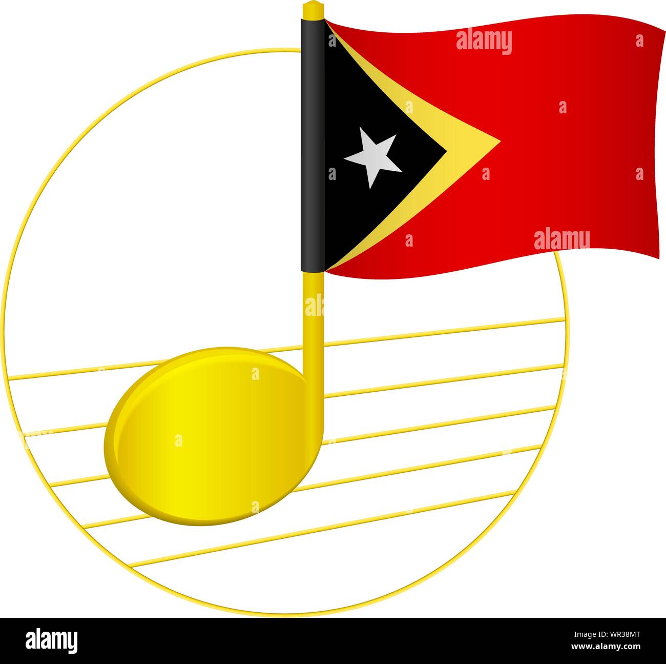 East Timor flag and musical note. Music background. National flag of ...