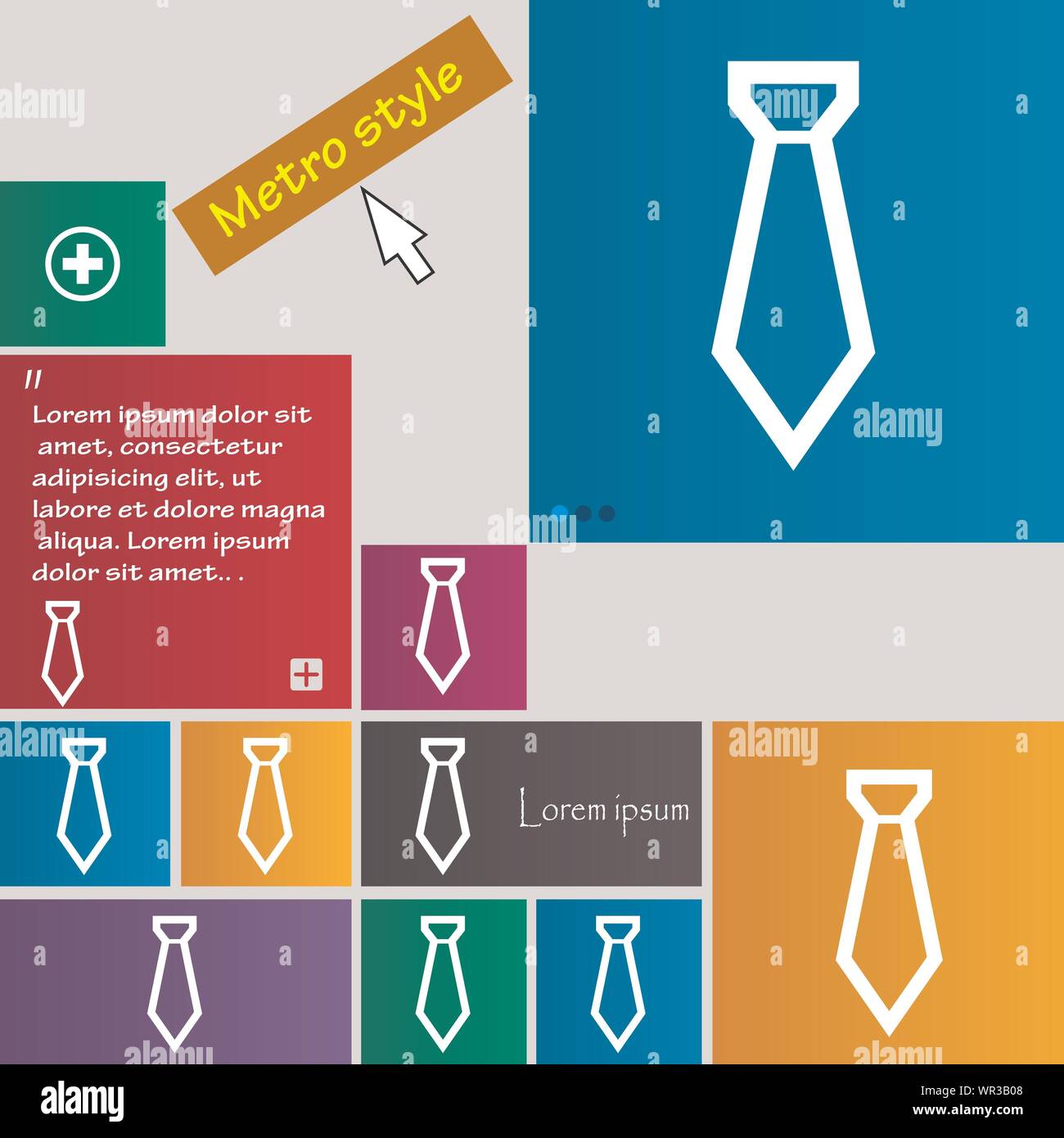 Tie Icon Sign Buttons Modern Interface Website Buttons With Cursor Pointer Vector Stock 