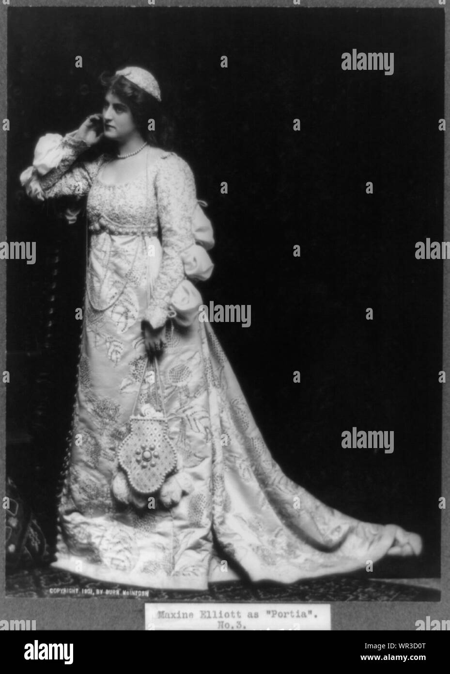 Maxine Elliott, full-length portrait, standing, facing left, as Portia ...