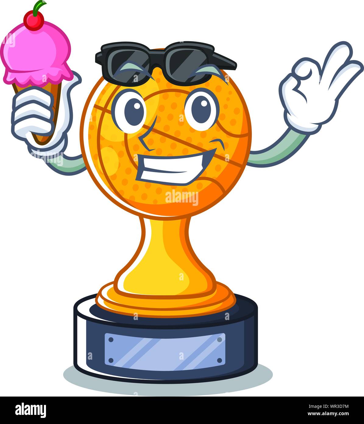 With ice cream cartoon basketball trophy display in drawer Stock Vector ...