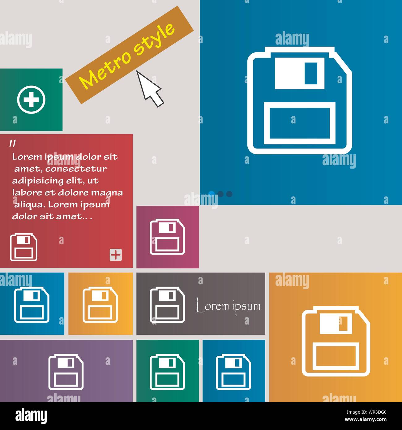 floppy disk icon sign. buttons. Modern interface website buttons with cursor pointer. Vector ...