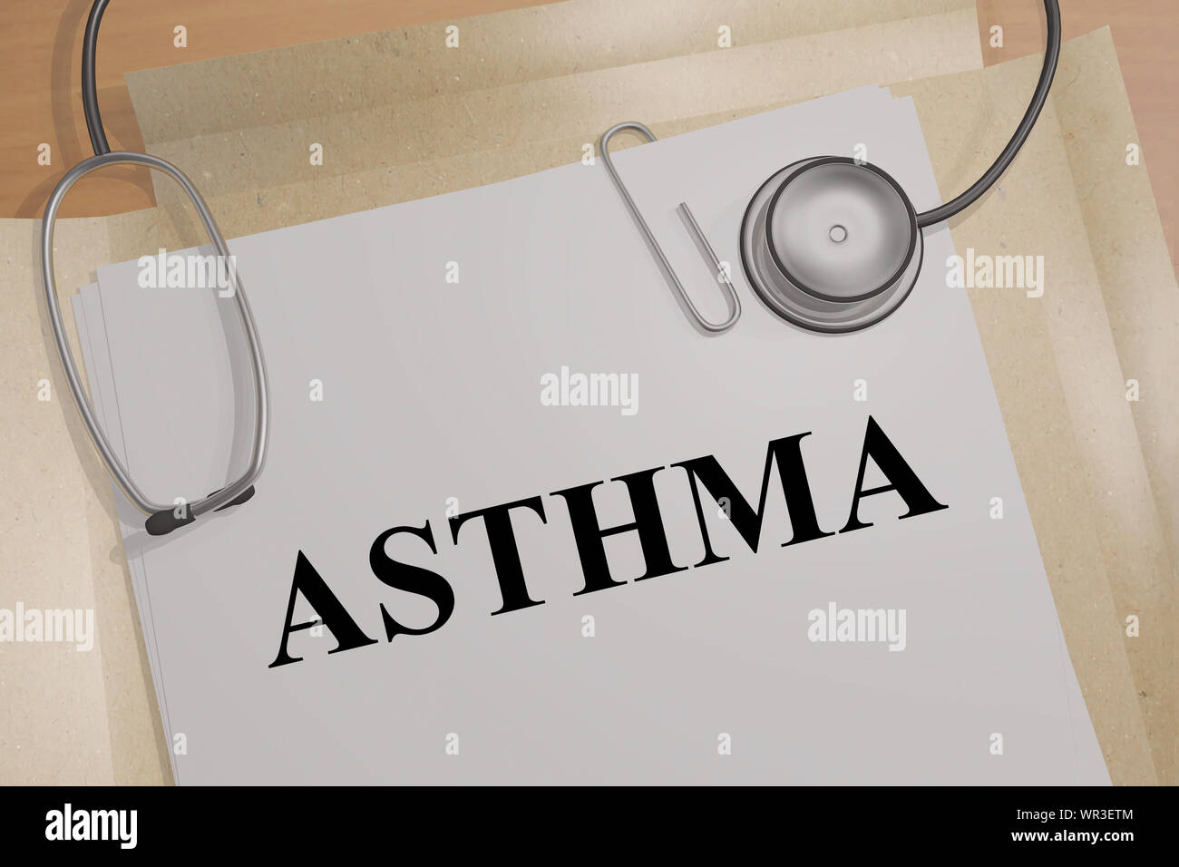 3D illustration of ASTHMA title on a medical document Stock Photo - Alamy