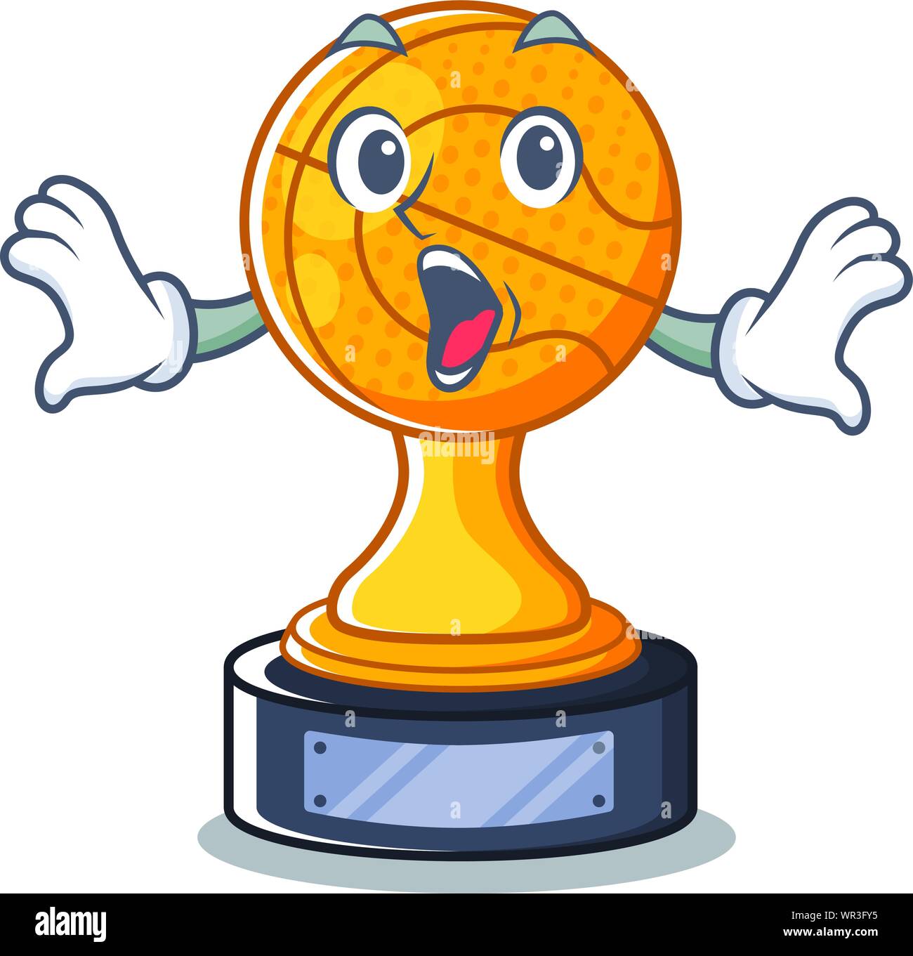 Surprised basketball trophy character shaped on cartoon Stock Vector ...