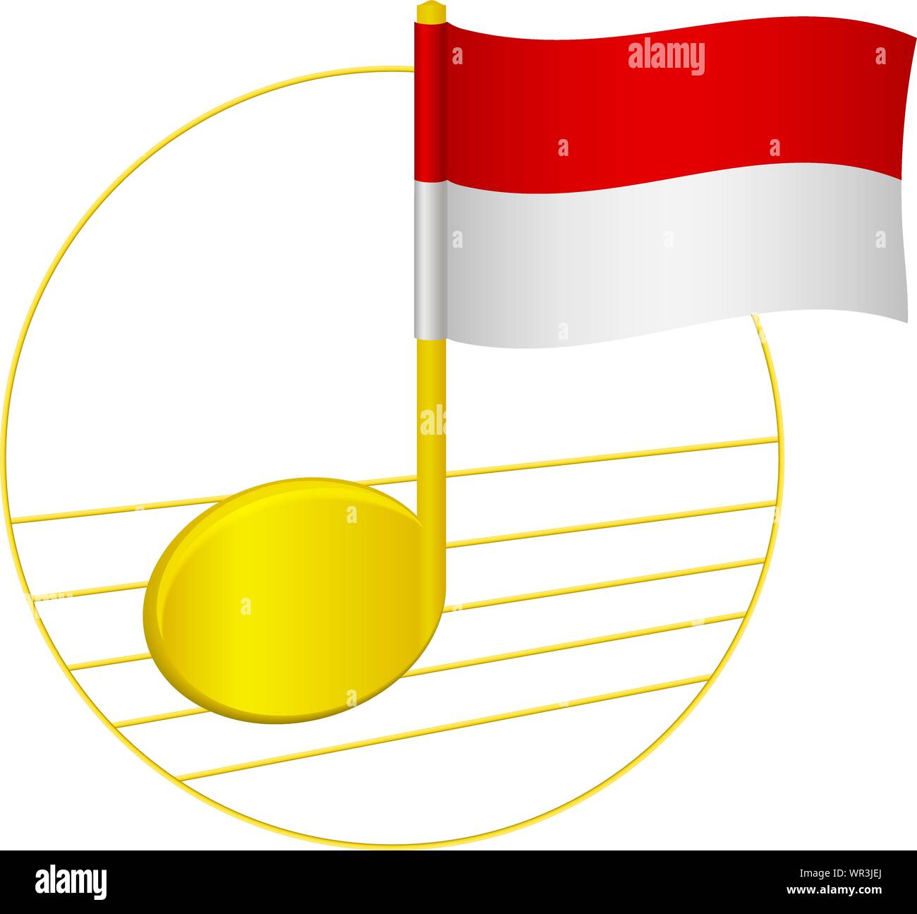 Monaco flag and musical note. Music background. National flag of Monaco ...