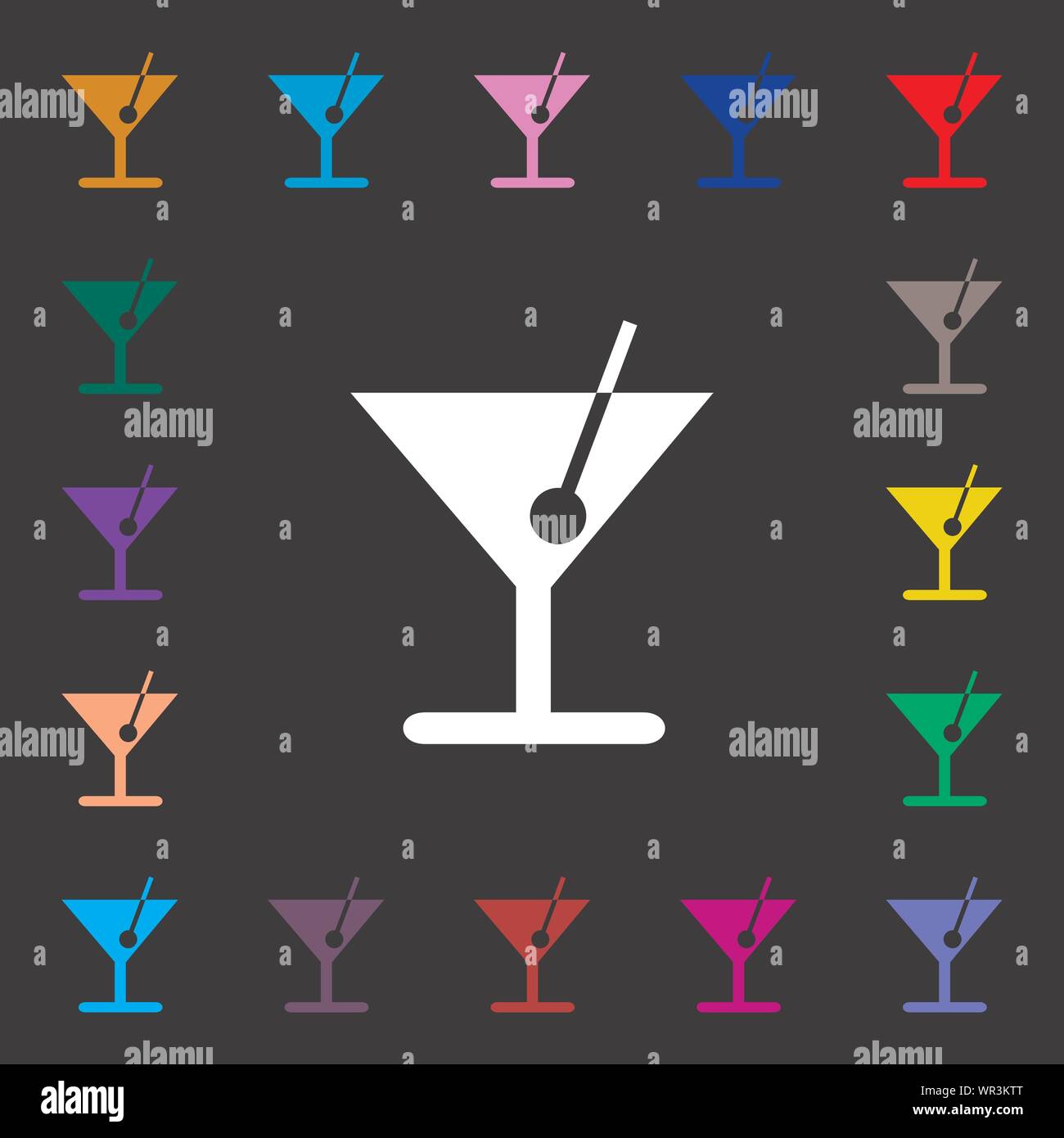 cocktail iconi sign. Lots of colorful symbols for your design. Vector ...