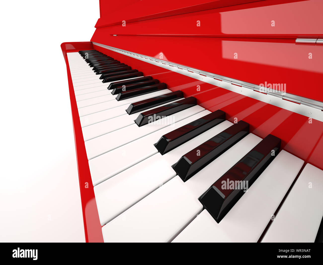 Red classical piano keys close-up isolated on white Stock Photo - Alamy