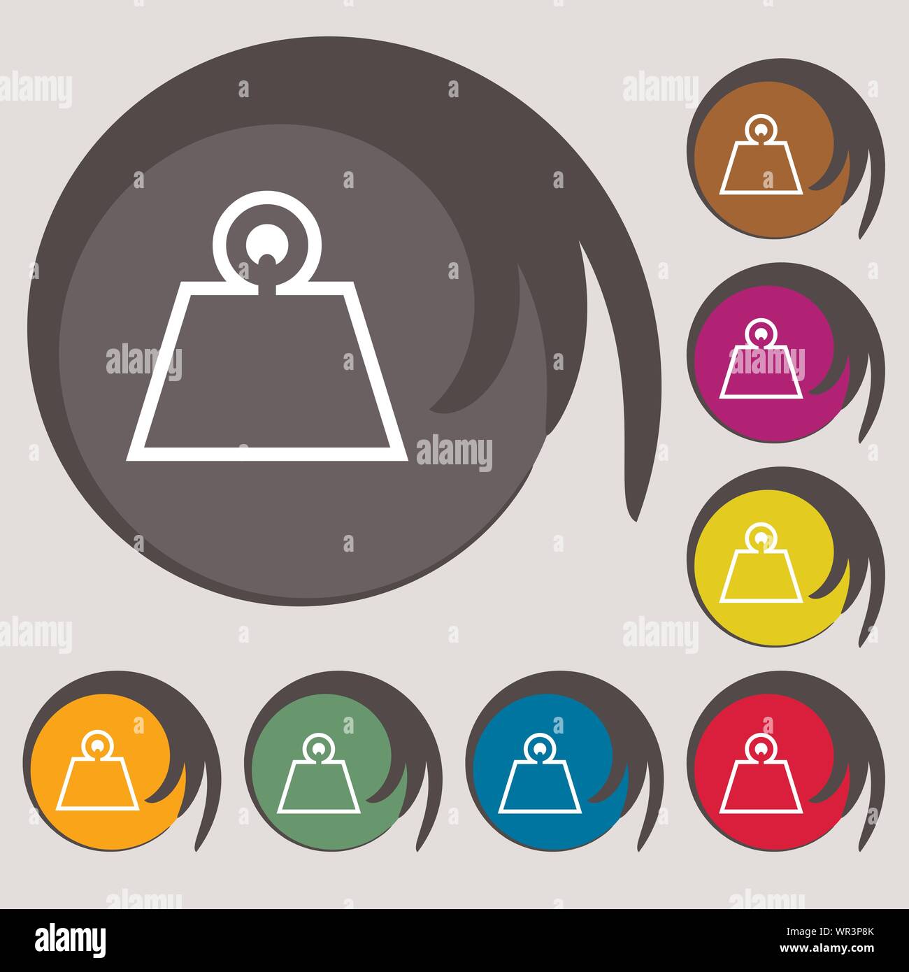 Weight icon sign. Symbol on eight colored buttons. Vector Stock Vector ...
