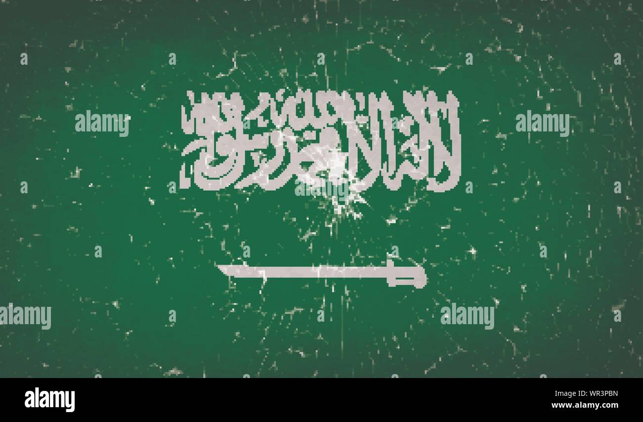 Flags Saudi Arabia with broken glass texture. Vector Stock Vector Image ...