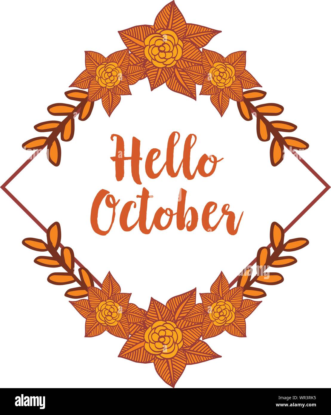 Beautiful ornament of wreath frame, for decoration of invitation card ...