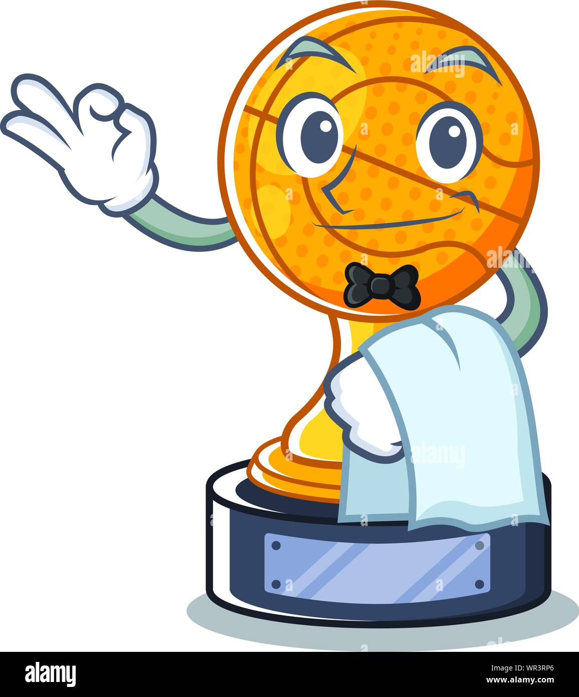 Waiter basketball trophy character shaped on cartoon Stock Vector Image ...