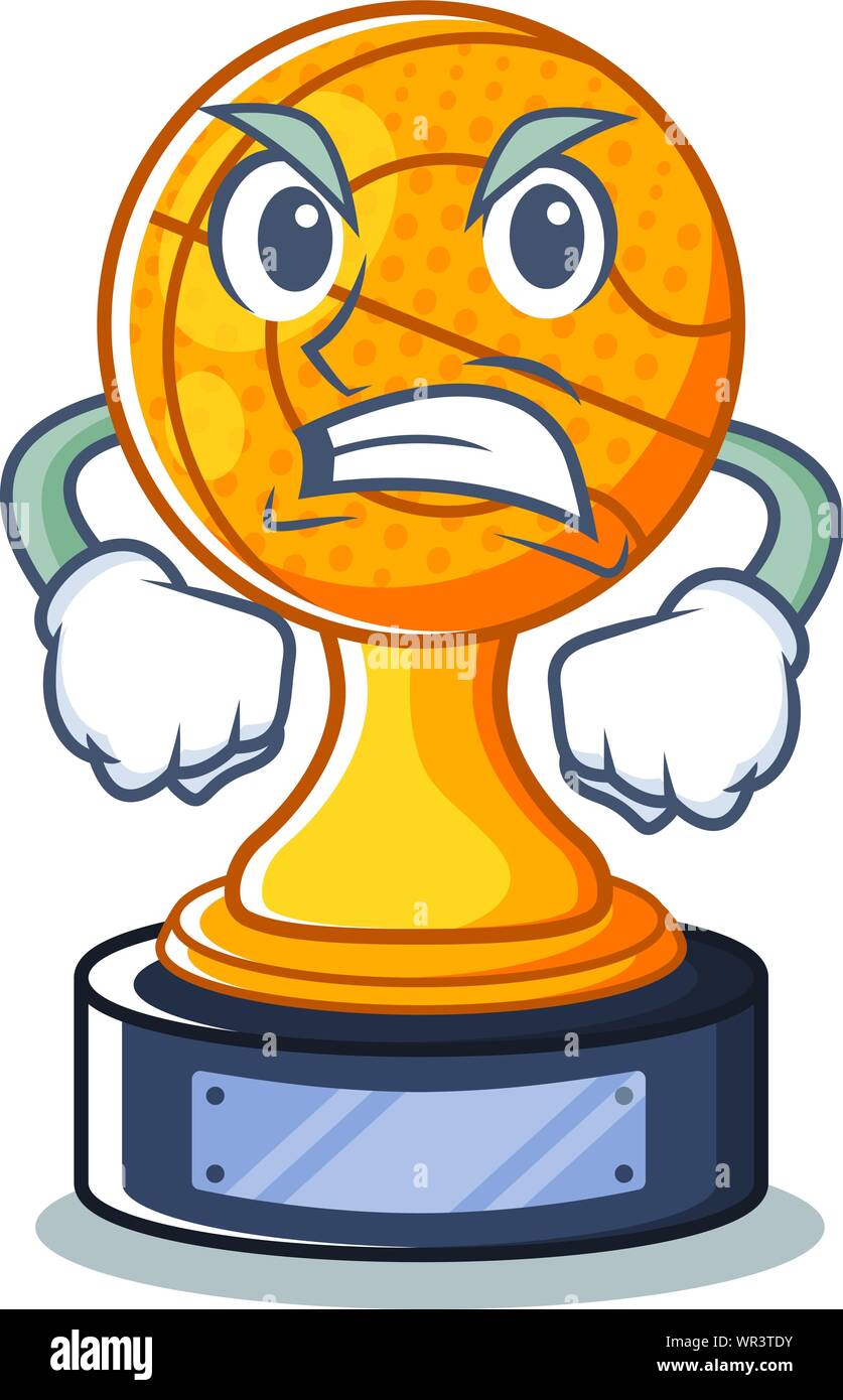 Angry basketball trophy character shaped on cartoon Stock Vector Image ...