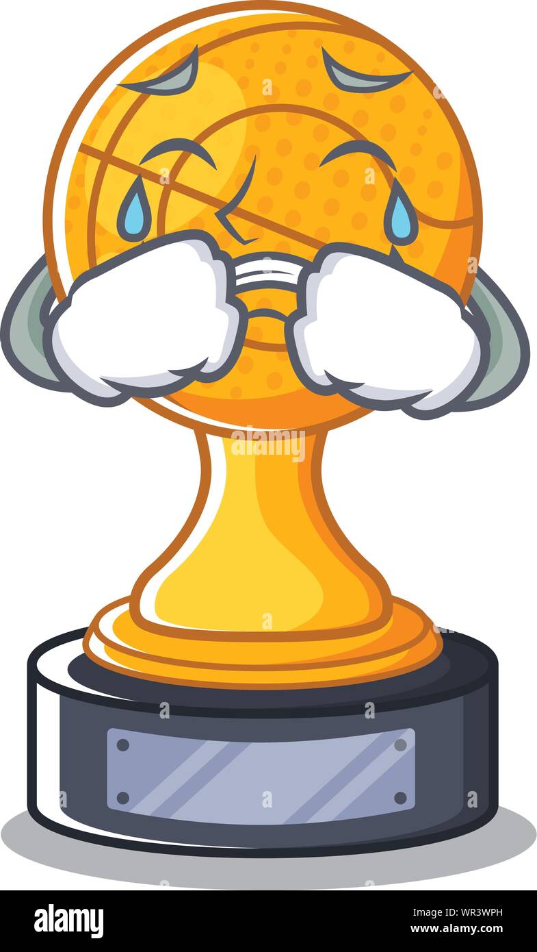 Crying basketball trophy character shaped on cartoon Stock Vector Image ...