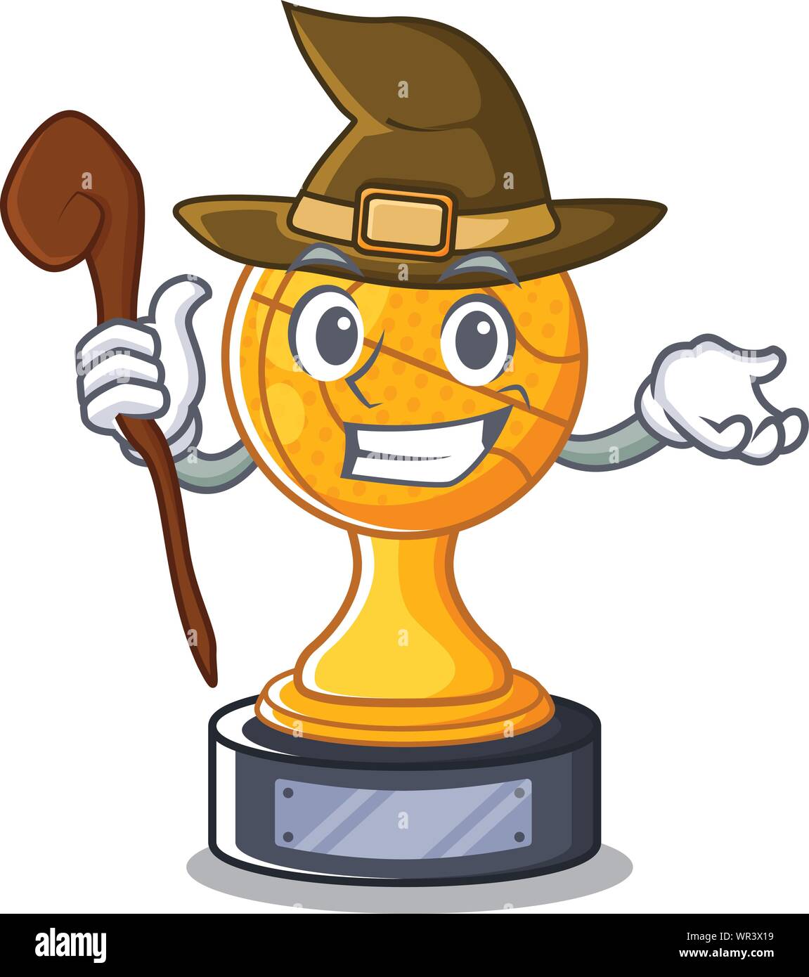 Witch basketball trophy character shaped on cartoon Stock Vector Image ...