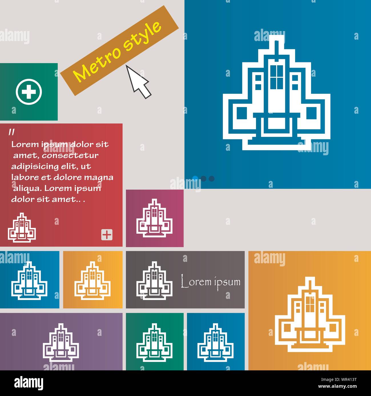 skyscraper icon sign. buttons. Modern interface website buttons with cursor pointer. Vector ...