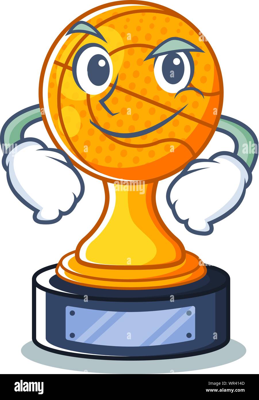 Smirking cartoon basketball trophy display in drawer Stock Vector Image ...