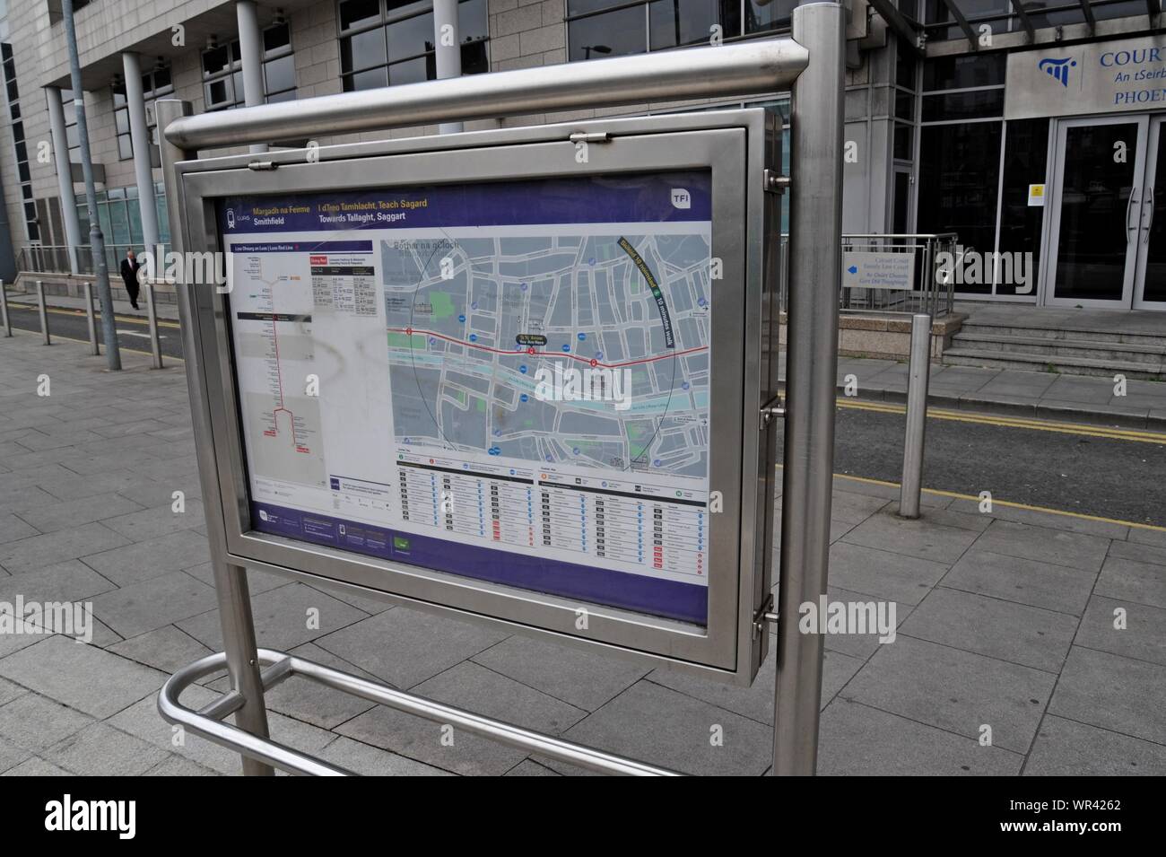 A map of the Luas Tram network at Smithfield tram stop, Dublin Tram ...