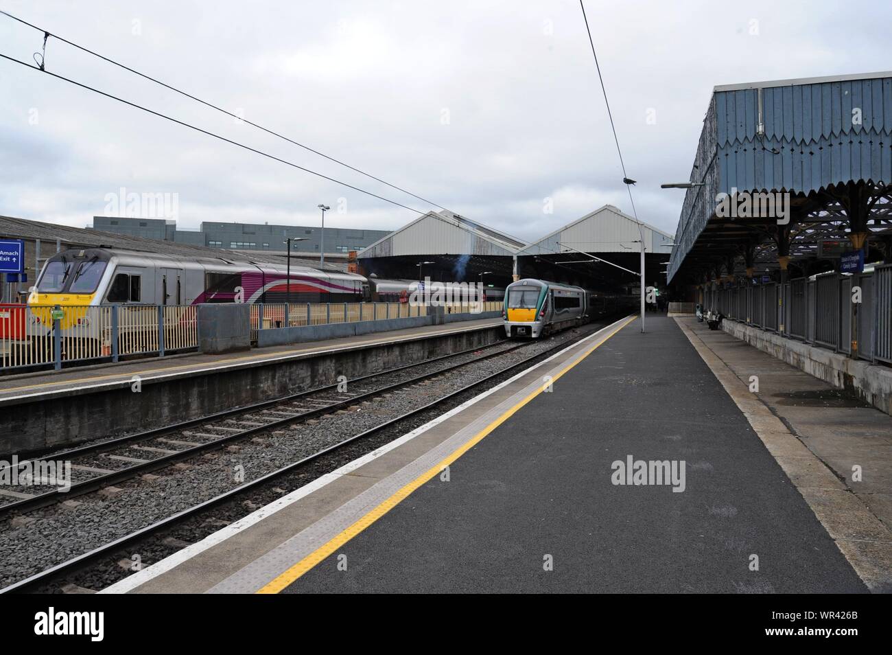 Irish Railways Inter city class 201 locomotive and 22000 class DMU seen ...